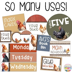 Editable Farmhouse Classroom Labels Farm Theme Classroom Decor ...