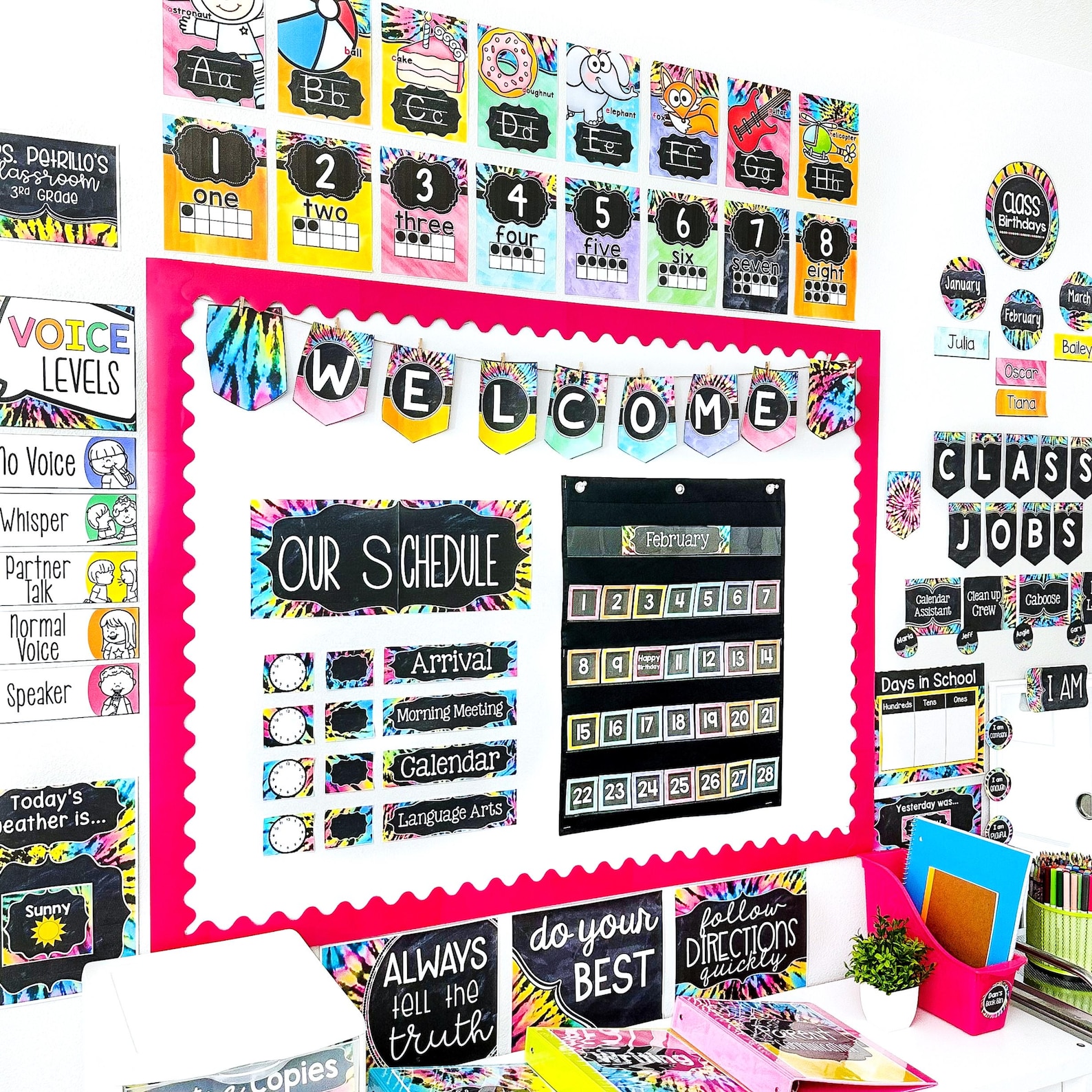Tie Dye Retro Classroom Decor Bundle Classroom Groovy Classroom ...