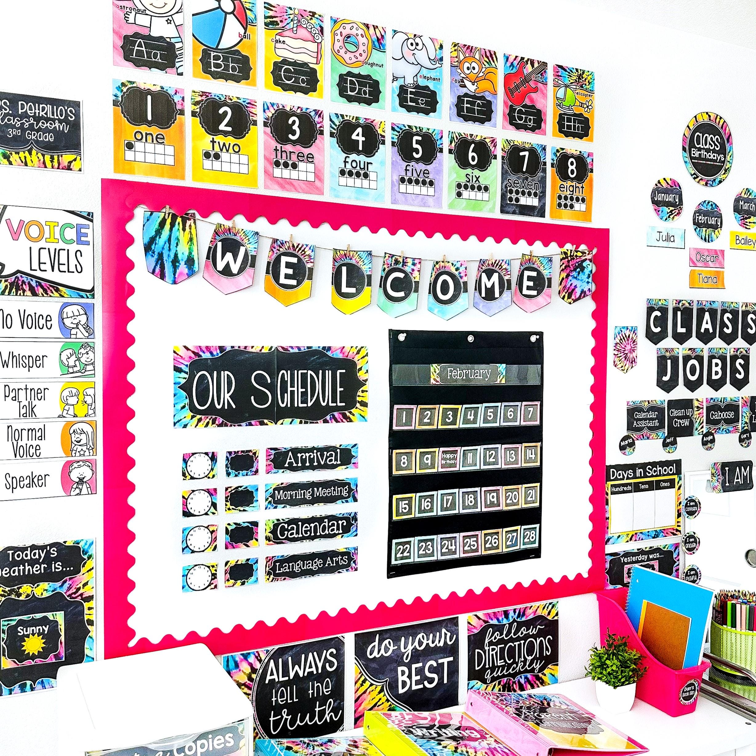 Tie Dye Retro Classroom Decor Bundle Classroom Groovy Classroom ...