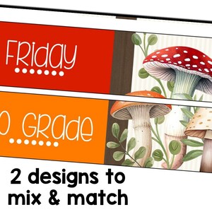10 Drawer Rolling Cart Labels Editable Mushroom Retro Classroom Decor ...