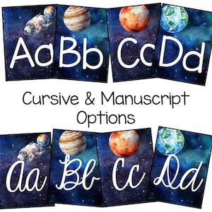 Cursive and Print Alphabet Posters for the Classroom Space Classroom ...