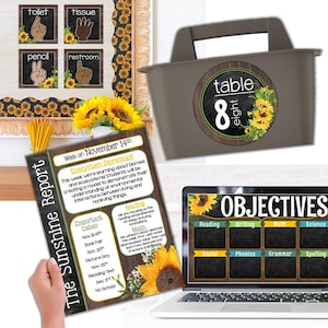 Bright Sunflower Classroom Decor Bundle | Printable Classroom Bulletin ...