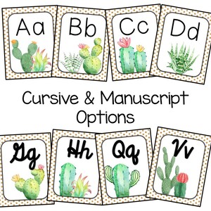 Alphabet Posters for Classroom Cactus Classroom Decor | Printable ...