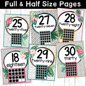 Number Posters 0-30 Number Line With Negative Numbers | Tropical ...