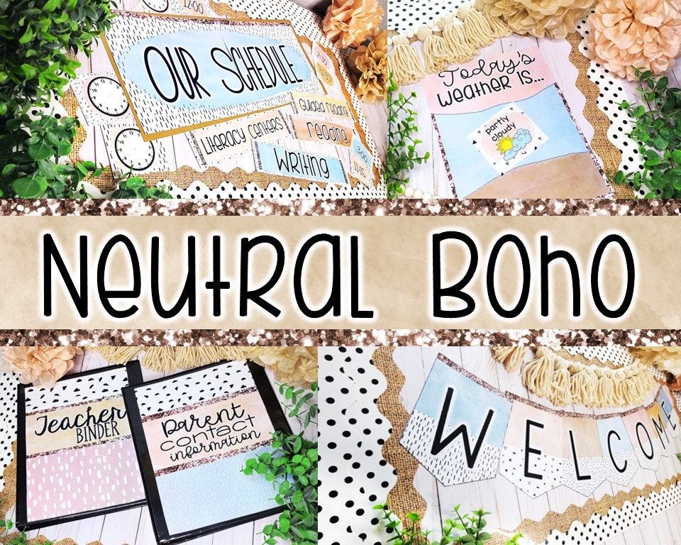 Modern Neutral Boho Classroom Decor Bundle Classroom - Etsy Australia