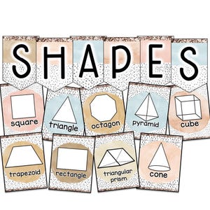 PRINTABLE Shape Posters and Charts | Neutral Boho Classroom Decor 2D ...