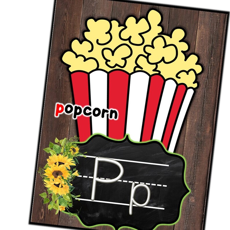 Alphabet Posters With Pictures for the Classroom Sunflower Farmhouse ...