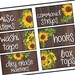 Teacher Tool Box Labels, Sunflower Modern Farmhouse Teacher Toolbox ...