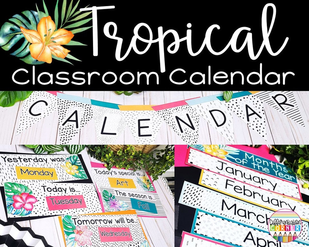 Tropical Classroom Calendar & Weather Display Set Tropical Classroom ...