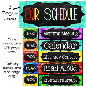 Editable Daily Schedule Cards Rainbow Classroom Decor Printable ...