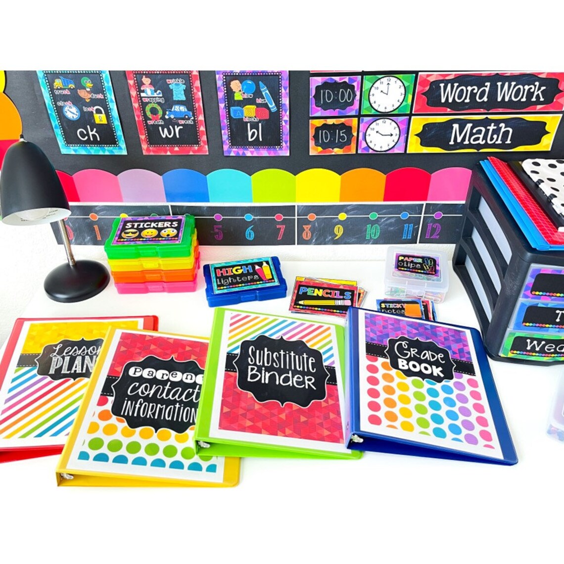 Editable Binder Covers and Spines Rainbow Classroom Decor Printable ...