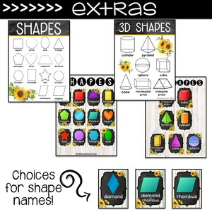 PRINTABLE Shape Posters and Charts | Sunflower Farmhouse Classroom ...