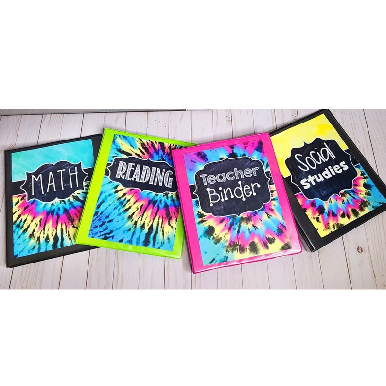 Editable Groovy Hippie Binder Covers and Spines Tie Dye Classroom Decor ...