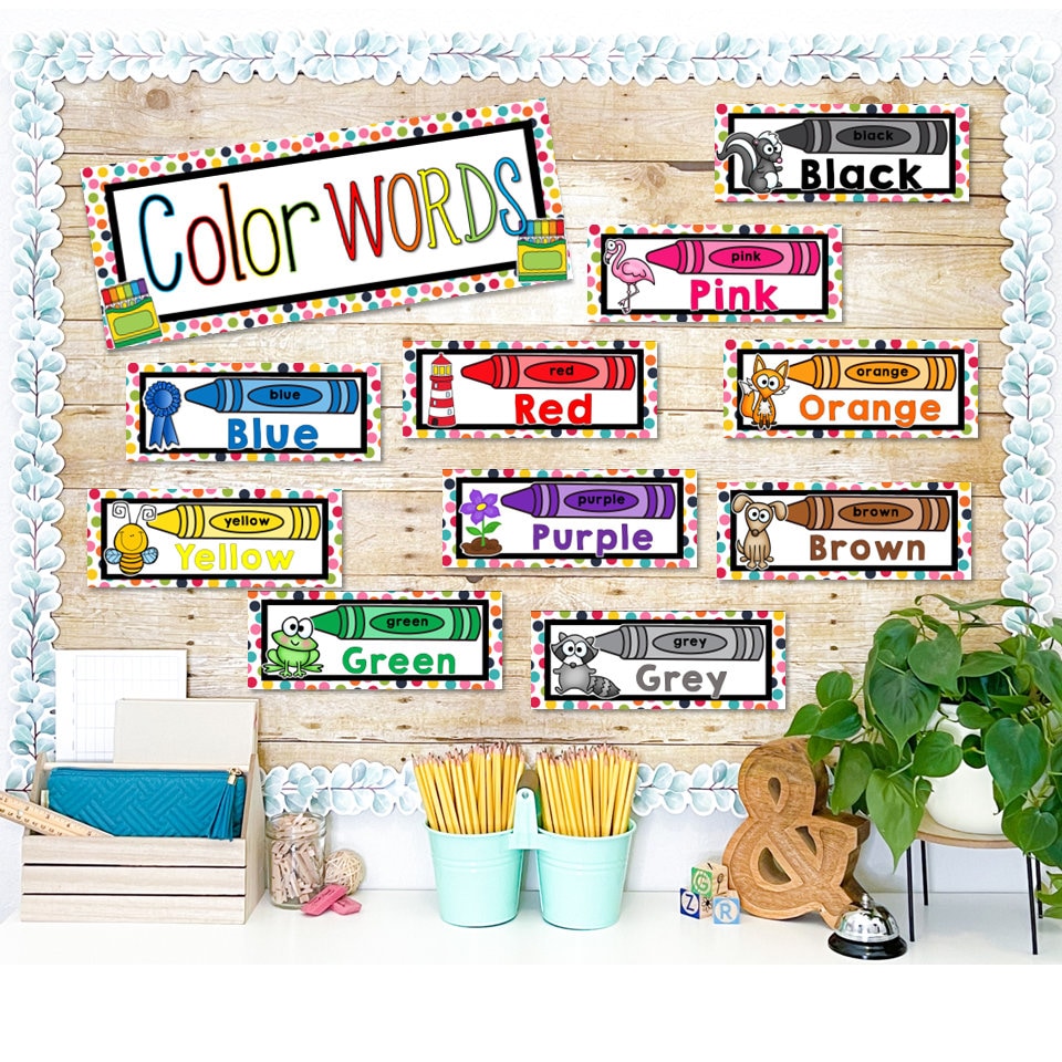 PRINTABLE Color Posters Pack Confetti Rainbow Classroom - Etsy