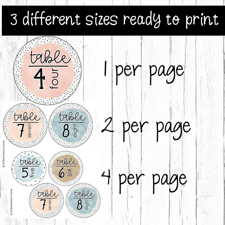 PRINTABLE Boho Table Numbers Neutral Boho Classroom Decor Classroom ...