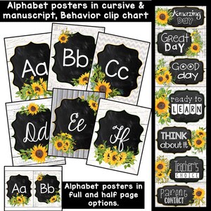 Modern Sunflower Classroom Decor Sunflower Printable Classroom Bulletin ...