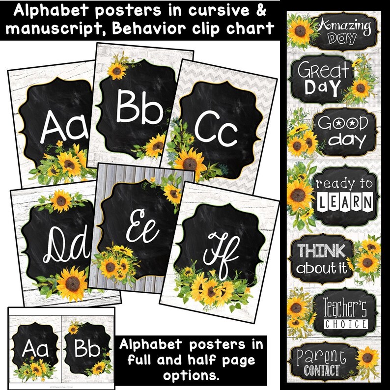 Modern Sunflower Classroom Decor Sunflower Printable - Etsy