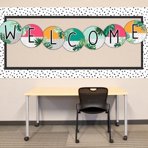 PRINTABLE Welcome Banner Tropical Classroom Decor Tropical Welcome ...