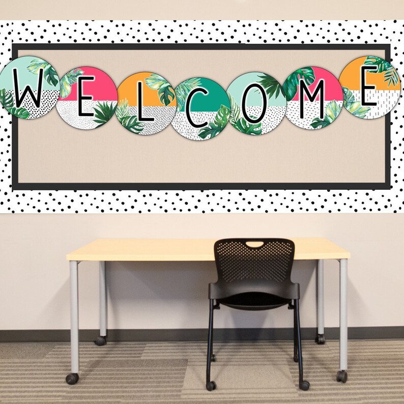PRINTABLE Welcome Banner Tropical Classroom Decor Tropical Welcome ...