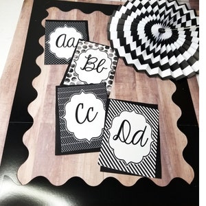 Cursive Alphabet Posters for the Classroom Black and White - Etsy