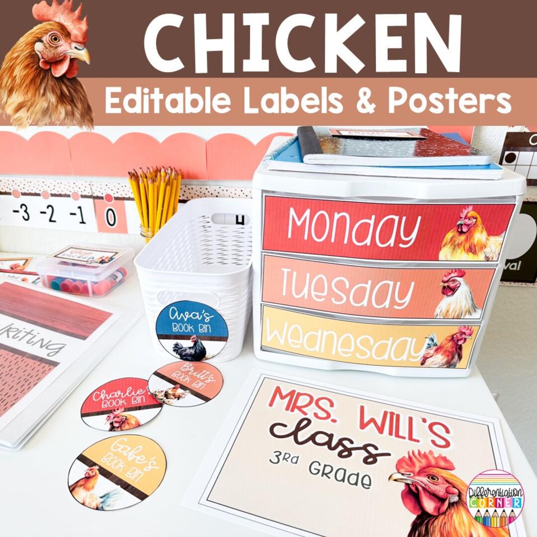 Editable Farmhouse Classroom Labels Farm Theme Classroom Decor ...
