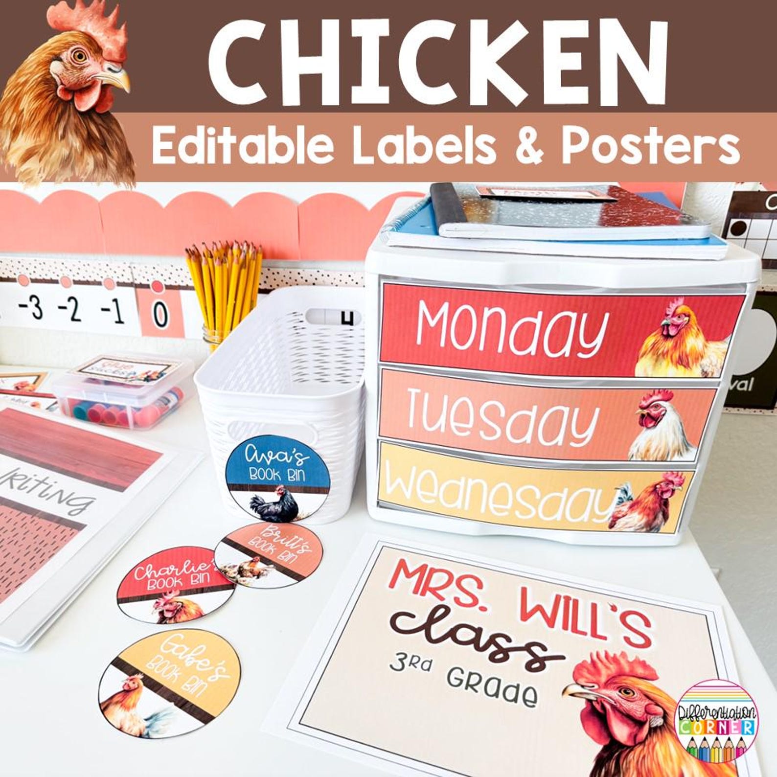 Editable Farmhouse Classroom Labels Farm Theme Classroom Decor ...