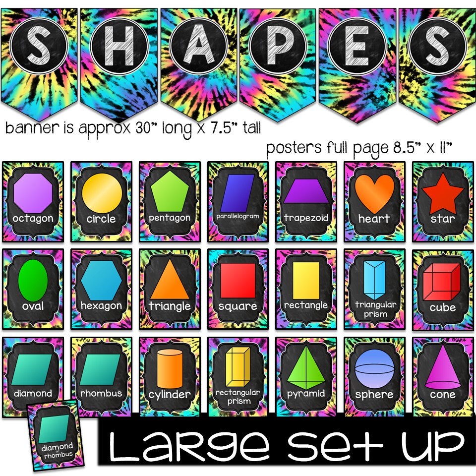 PRINTABLE Shape Posters and Charts Neutral Boho Classroom Decor 2D and ...