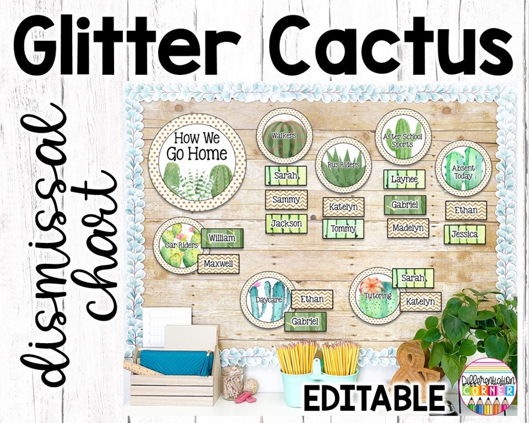Cactus How We Go Home Dismissal Chart Template Cactus - Etsy