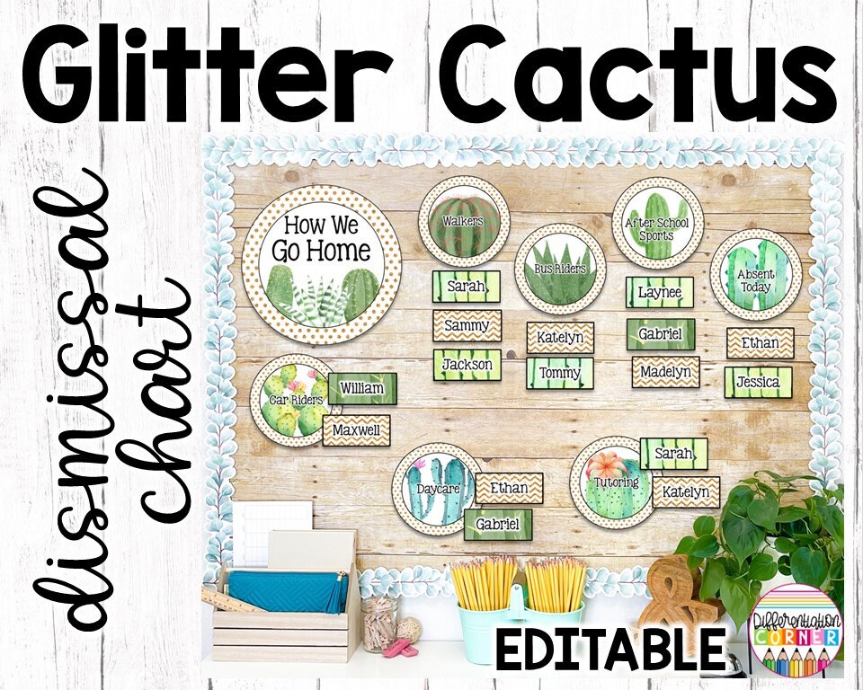 Cactus How We Go Home Dismissal Chart Template Cactus - Etsy