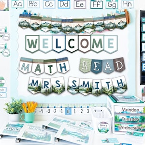 Editable Nature Bunting Bulletin Board Banner Letters Nature Classroom ...