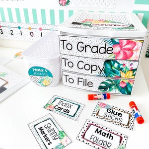 Editable Classroom Labels Tropical Classroom Decor Tropical Classroom ...
