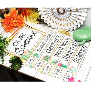 Editable Cactus Succulent Daily Schedule Cards Plant Classroom Decor ...