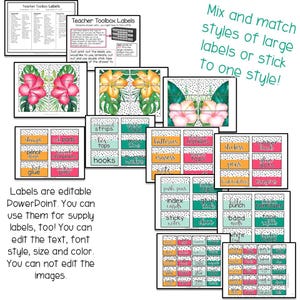 Tropical Teacher Tool Box Labels, Tropical Classroom Decor Teacher ...