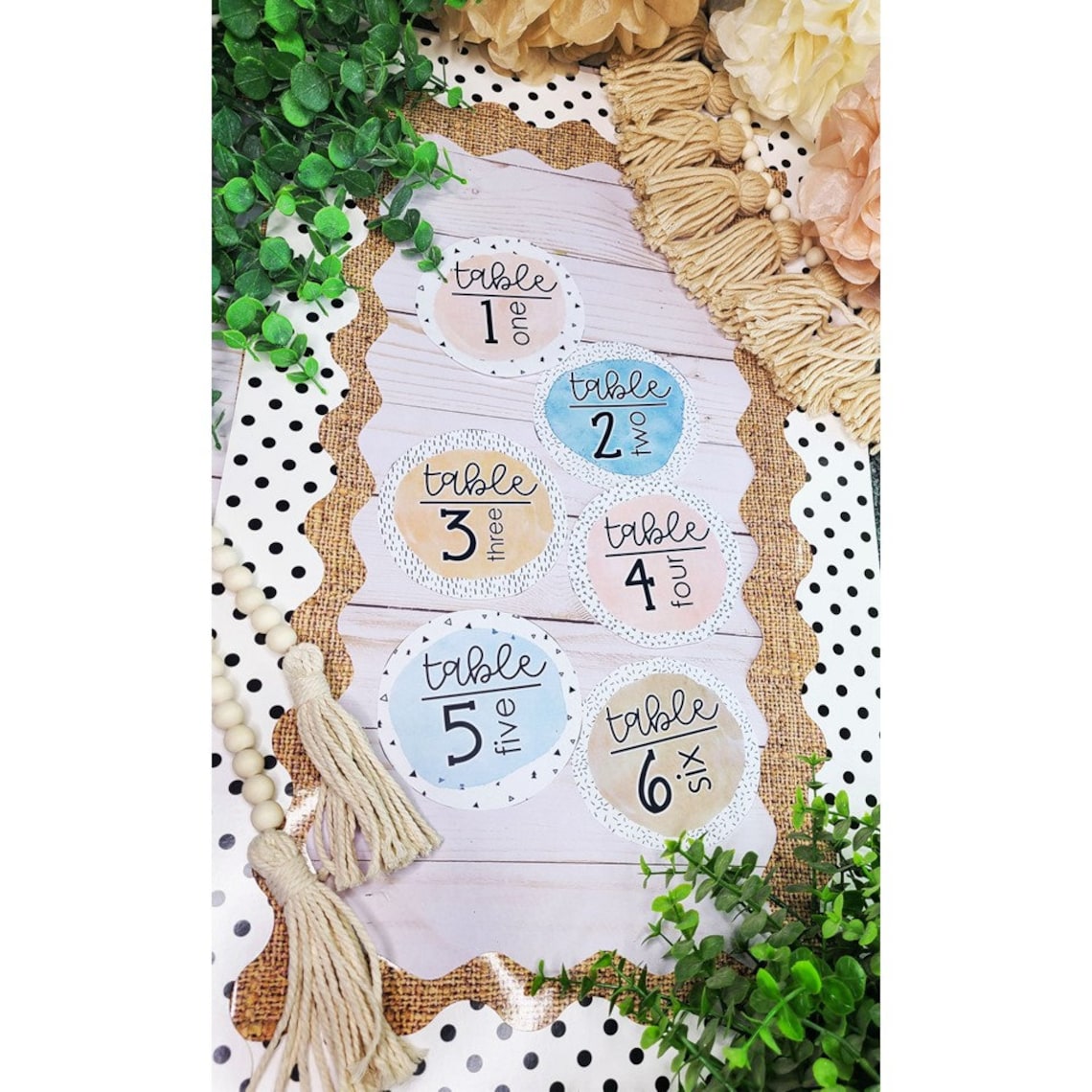 PRINTABLE Boho Table Numbers Neutral Boho Classroom Decor Classroom ...