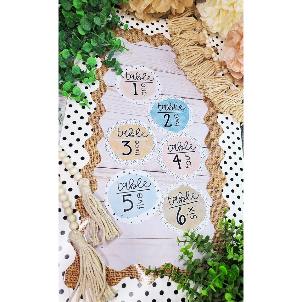 PRINTABLE Boho Table Numbers Neutral Boho Classroom Decor Classroom ...