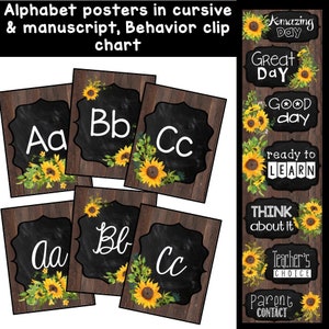 Modern Sunflower Classroom Decor | Sunflower | Printable Classroom ...