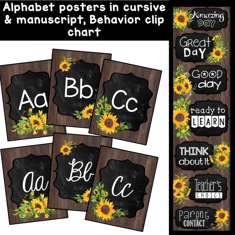 Modern Sunflower Classroom Decor Sunflower Printable - Etsy