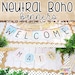 Editable Boho Bunting Bulletin Board Banner Letters Neutral Boho ...