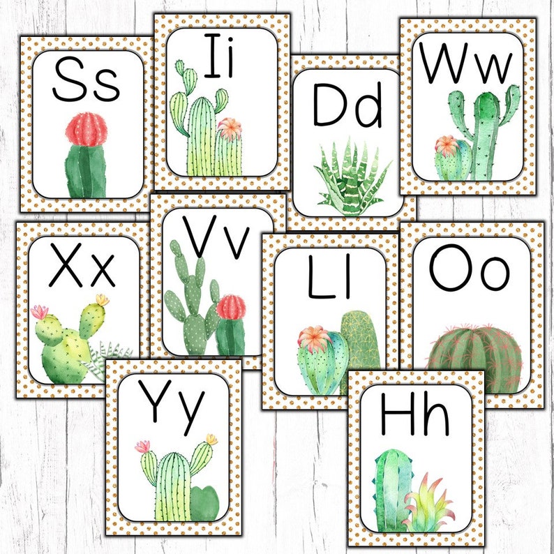 Alphabet Posters for the Classroom Cactus Classroom Decor Printable ...