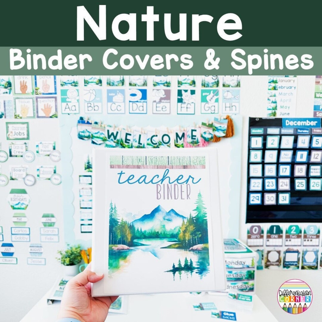 Editable Nature Binder Covers and Spines Nature Classroom Decor Forest ...