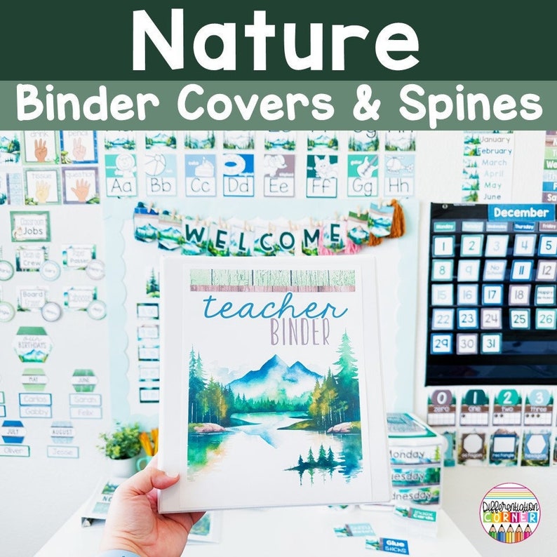 Editable Nature Binder Covers and Spines Nature Classroom Decor Forest ...
