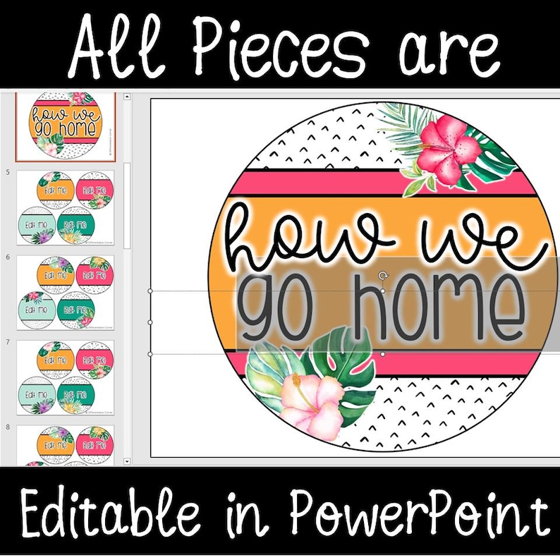How We Go Home Dismissal Chart Template Tropical Classroom Decor | How ...