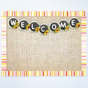 PRINTABLE Welcome Banner | Sunflower Farmhouse Classroom Decor ...