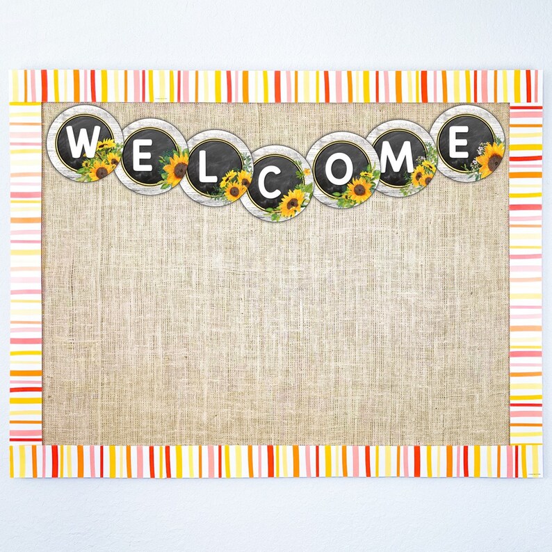 PRINTABLE Welcome Banner Sunflower Farmhouse Classroom Decor - Etsy