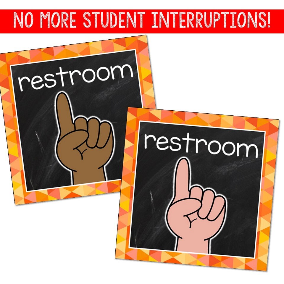 Classroom Hand Signal Posters, Rainbow Classroom Decor, Editable Hand ...