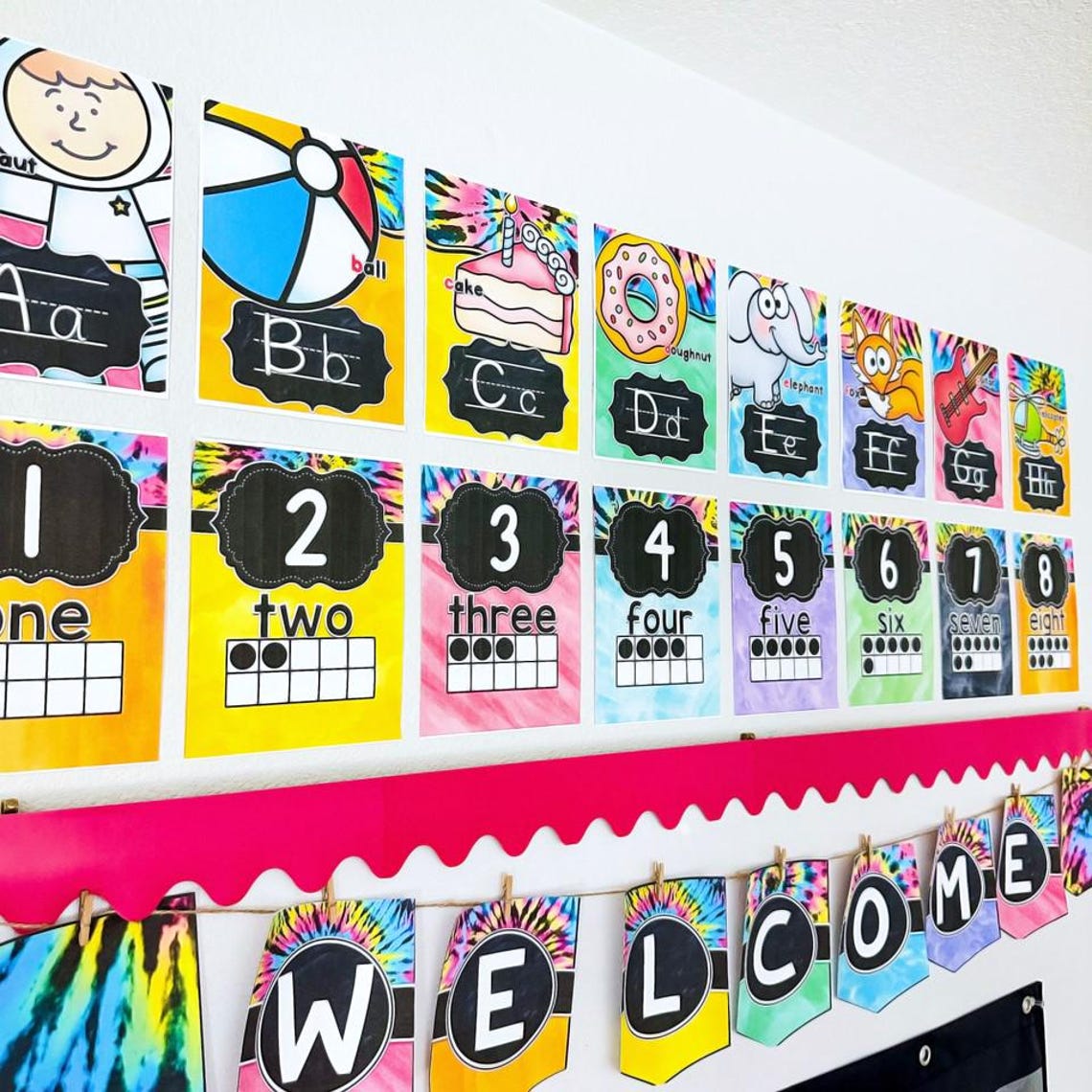 Tie Dye Retro Classroom Decor Bundle Classroom Groovy Classroom ...