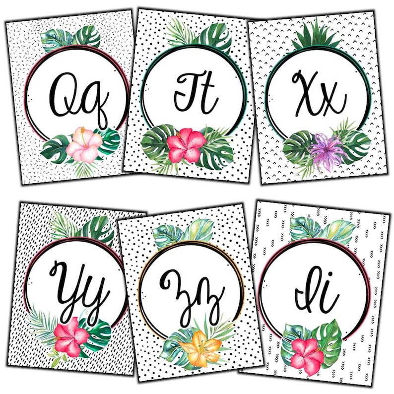 Cursive and Print Alphabet Posters for the Classroom Printable Alphabet ...