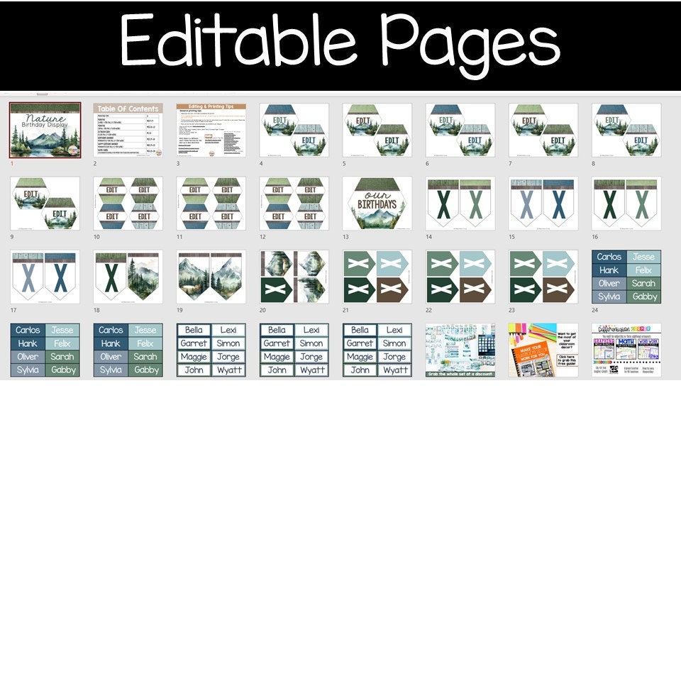 Nature Classroom Decor Birthday Display Nature Classroom Theme Nature ...