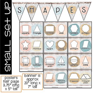 PRINTABLE Shape Posters and Charts Neutral Boho Classroom Decor 2D and ...