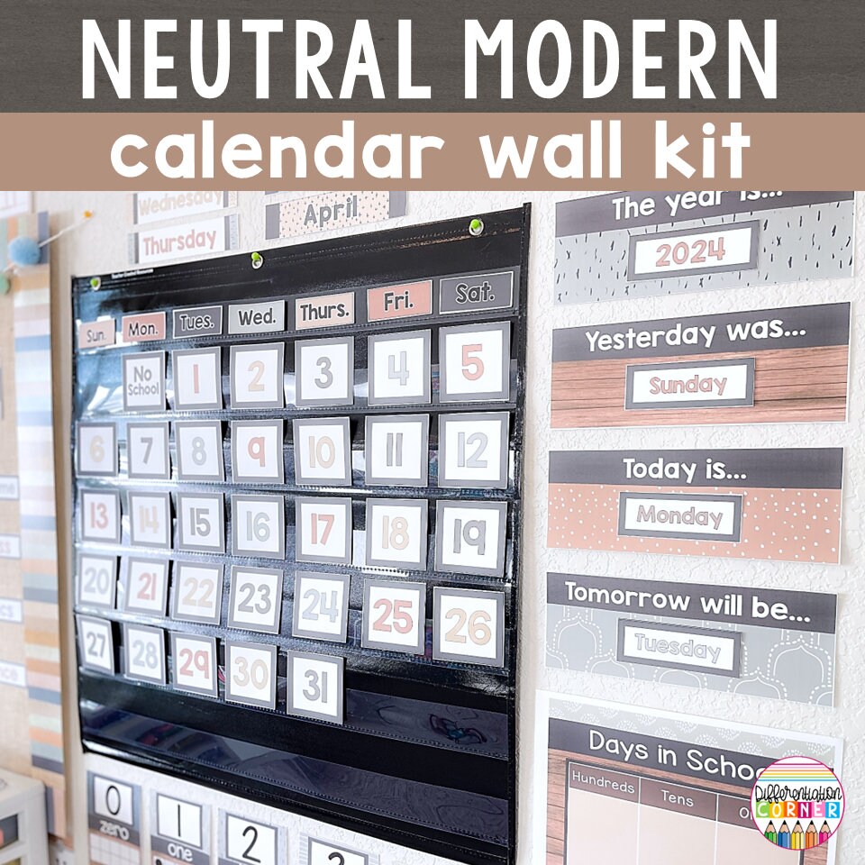 Boho Classroom Calendar Set & Weather Display Boho Neutral - Etsy